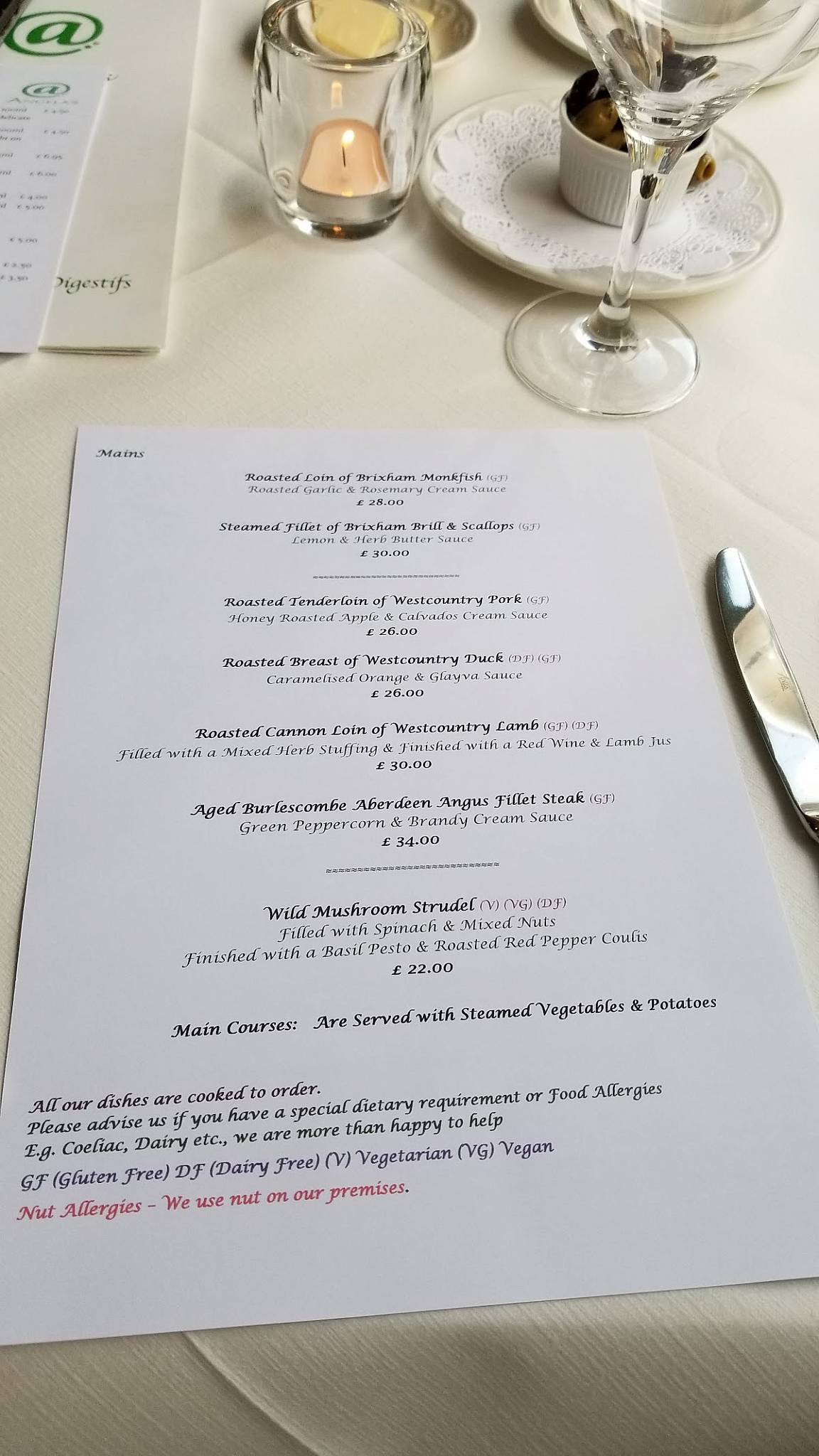 Menu at @Angela's Restaurant, Exeter