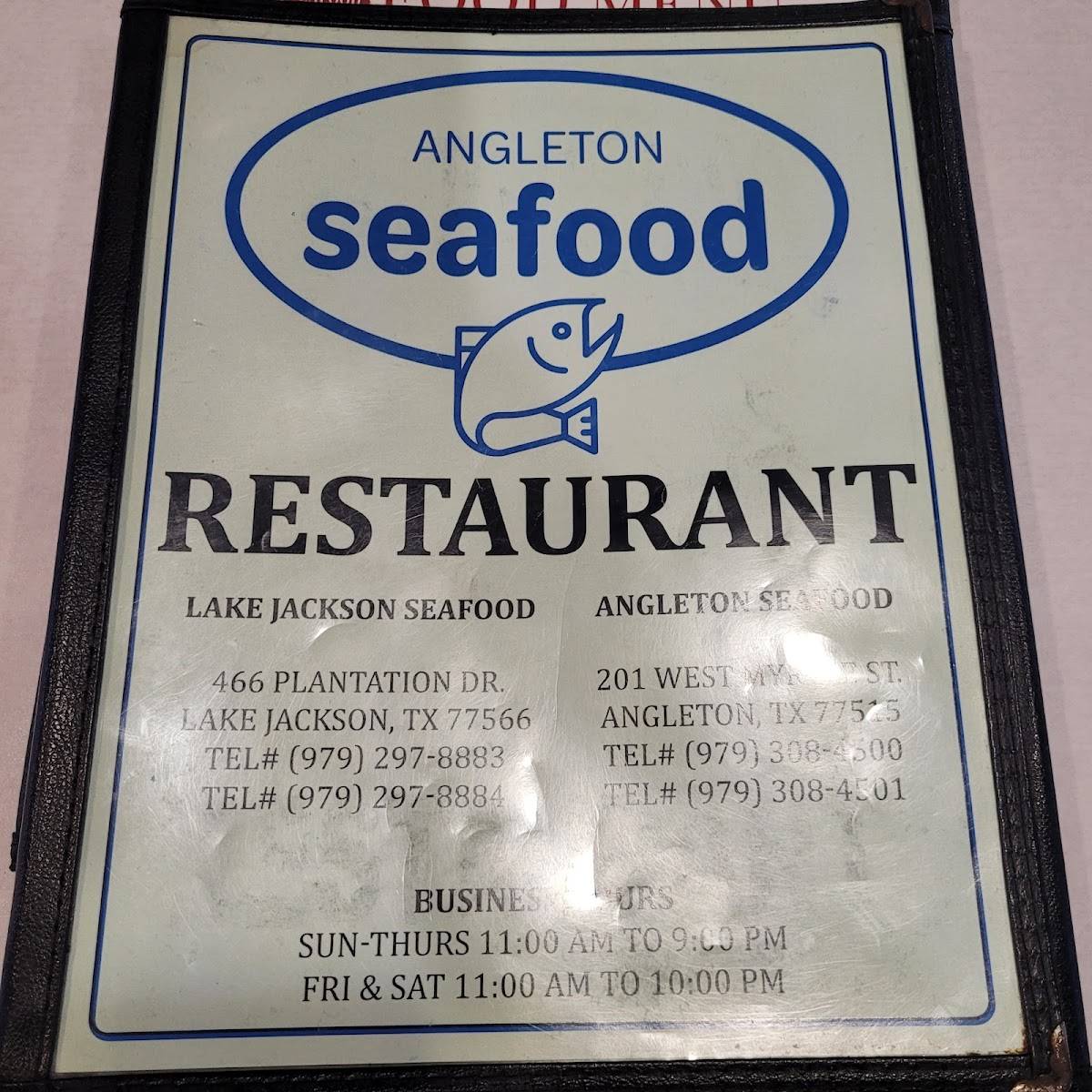 Menu at Angleton Seafood Restaurant and Asian Cuisine, Angleton