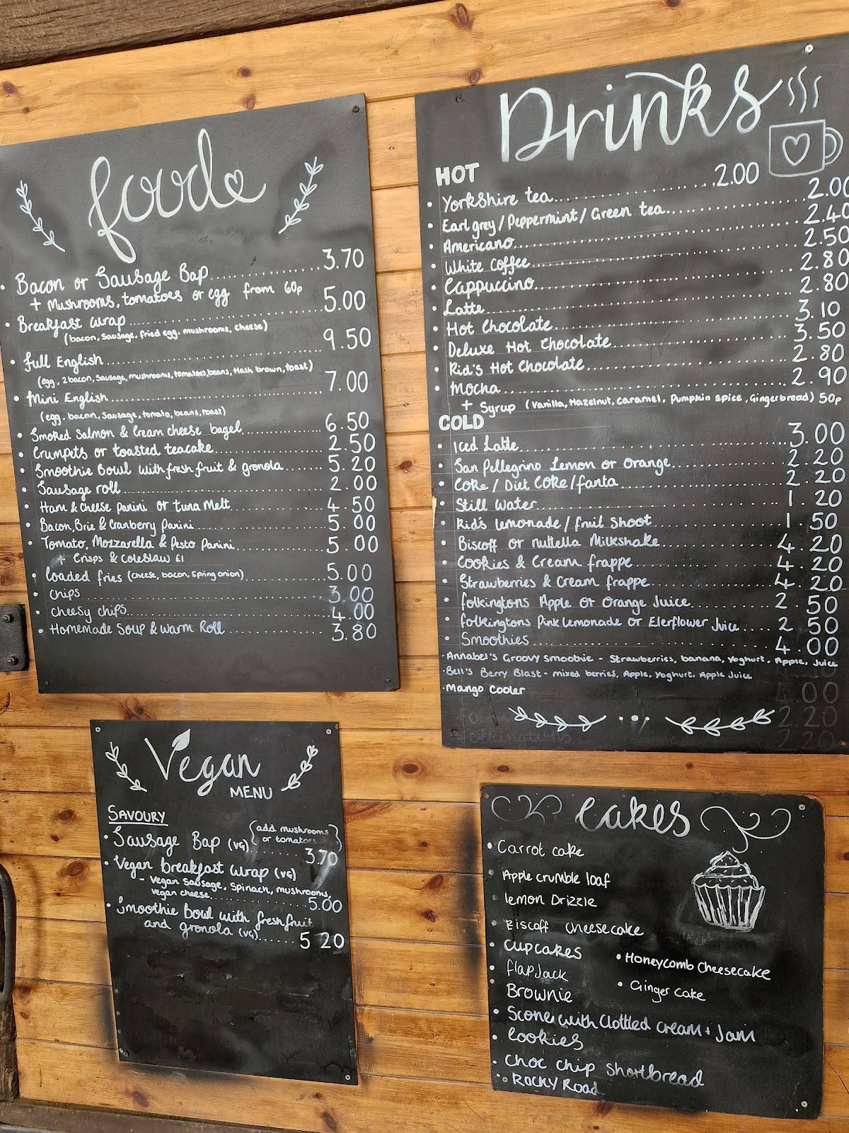 Menu at Annabel’s cafe, Doncaster