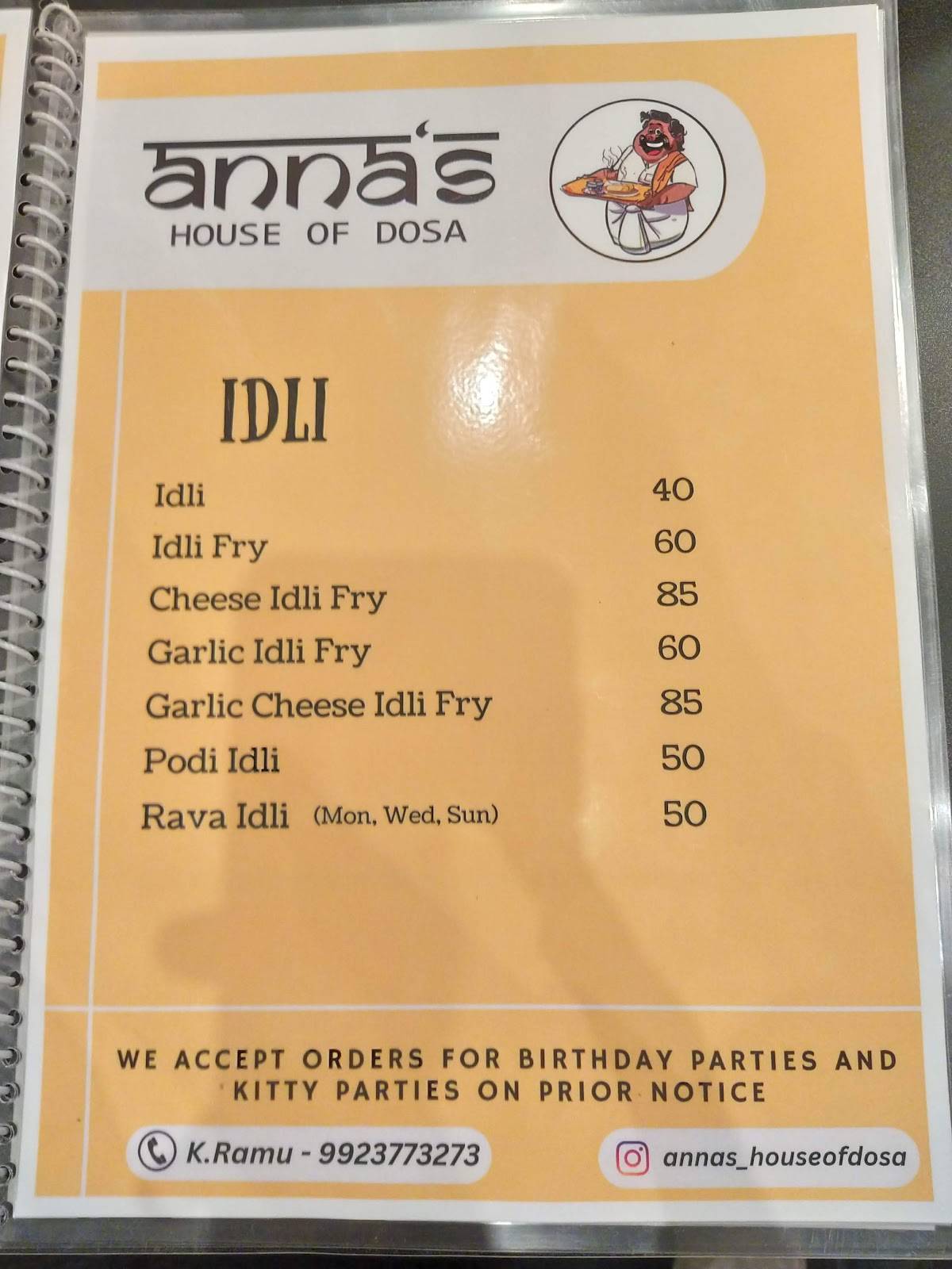 Menu at Anna's House of Dosa - Best Dosa in Nashik, Nashik