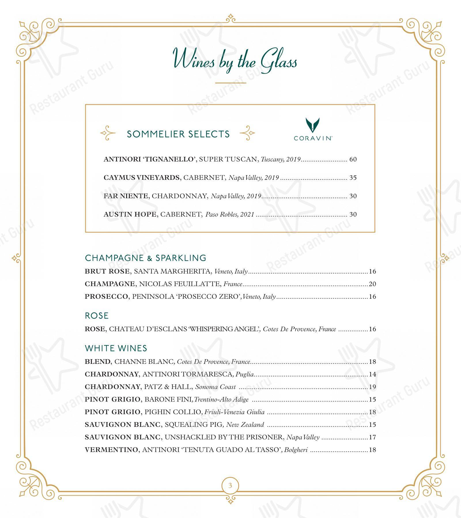 Menu at Anthony's Runway 84 steakhouse, Fort Lauderdale