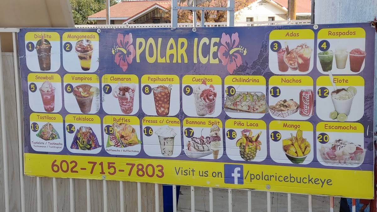 Menu at Antojitos Polar Ice desserts, Buckeye, 115 W MC 85