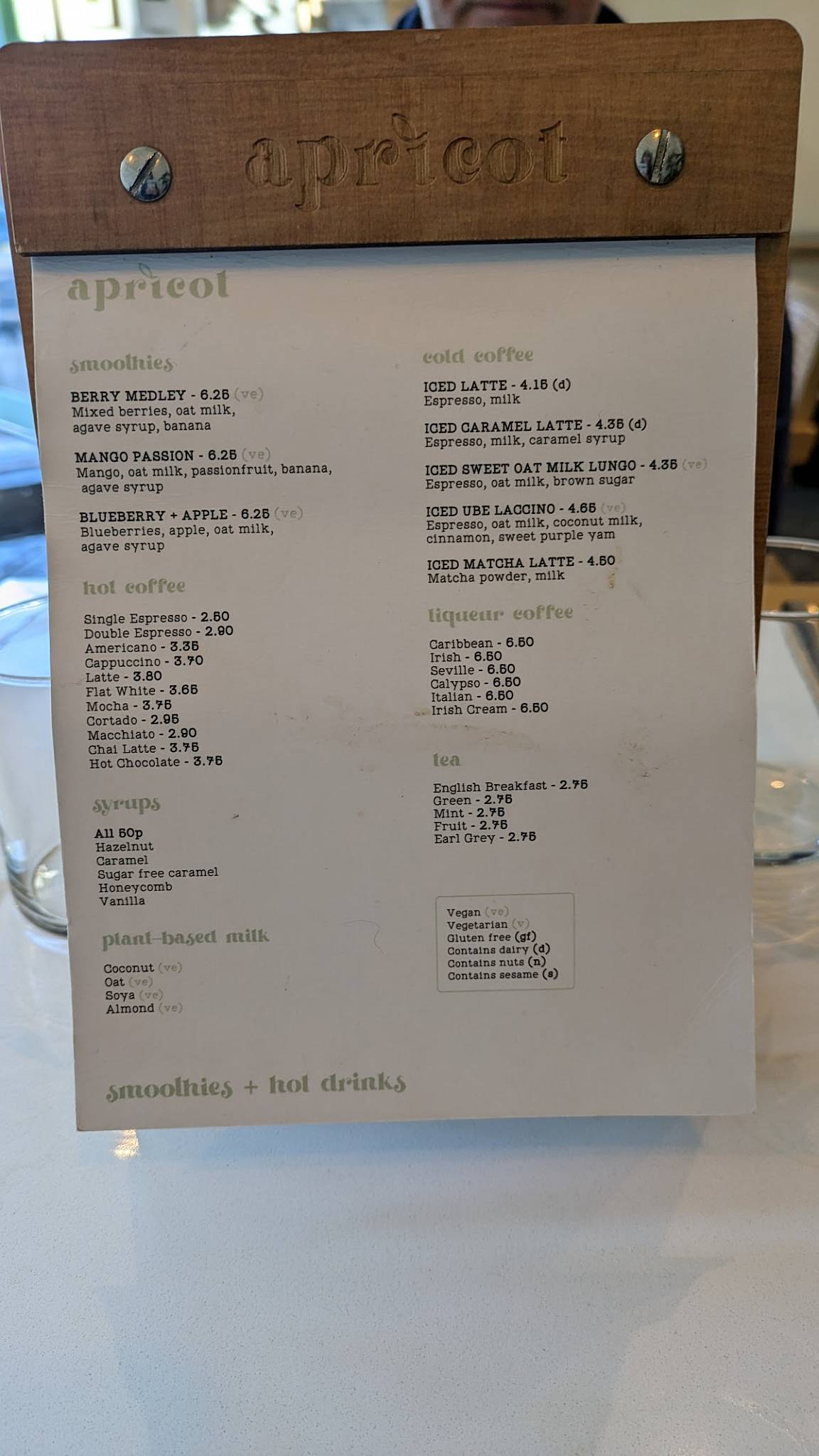 Menu at Apricot Brunch + Bar, Lytham Saint Annes
