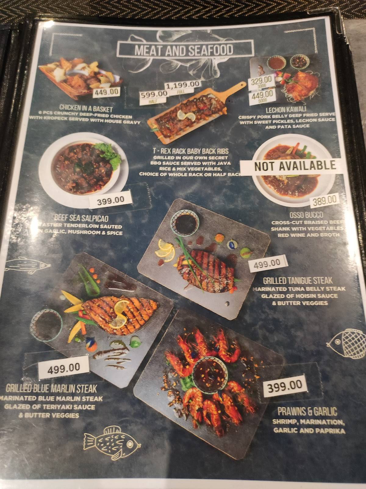 Menu at Aquarium Cafe, Iloilo City