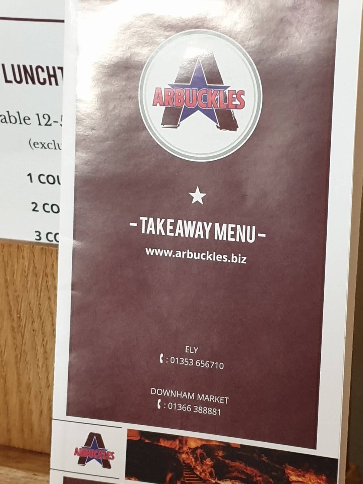 Menu at Arbuckles Restaurant & Bar, Downham Market