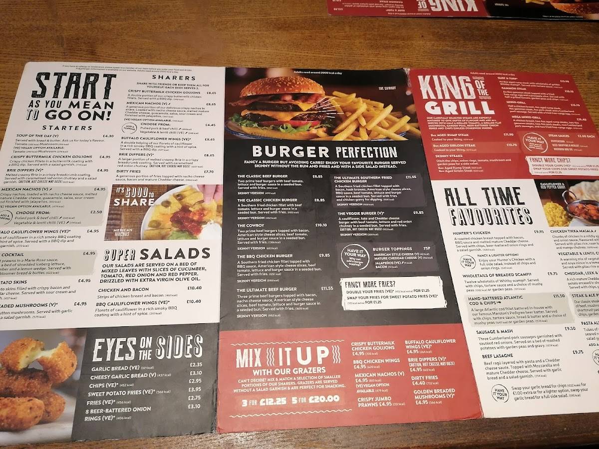Menu at Burnt Stump pub & bar, Nottingham