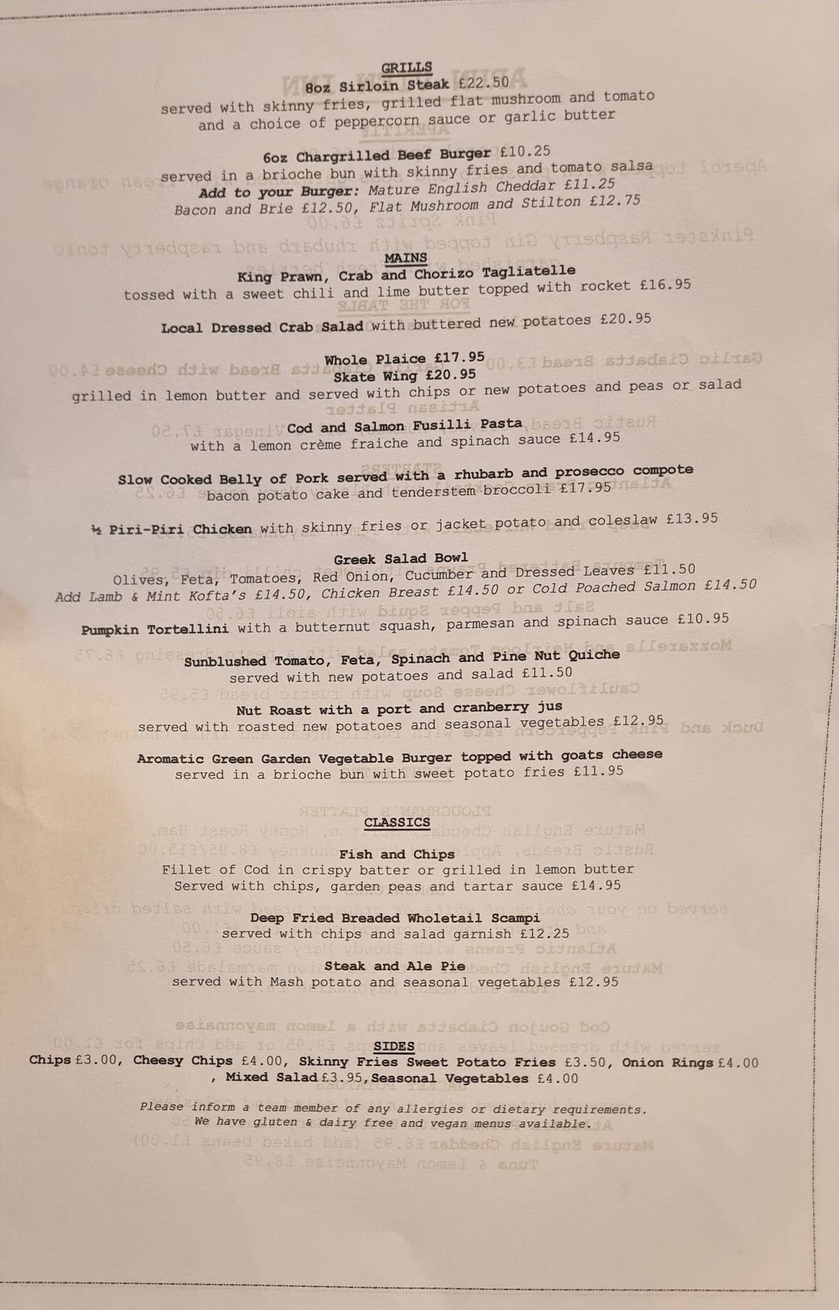 Menu at Arun View Inn pub & bar, Littlehampton