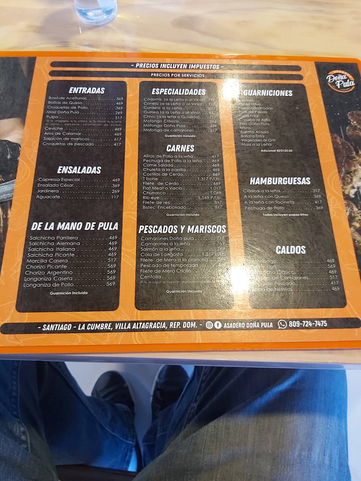 Carta del restaurante Asadero Doña Pula, Canabacoa, Santiago De Los ...