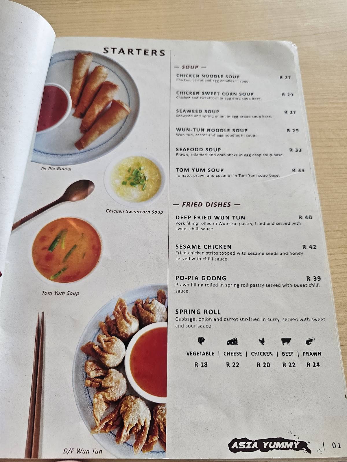 Menu at Asia Yummy - Asian Cuisine & Sushi restaurant, Vereeniging