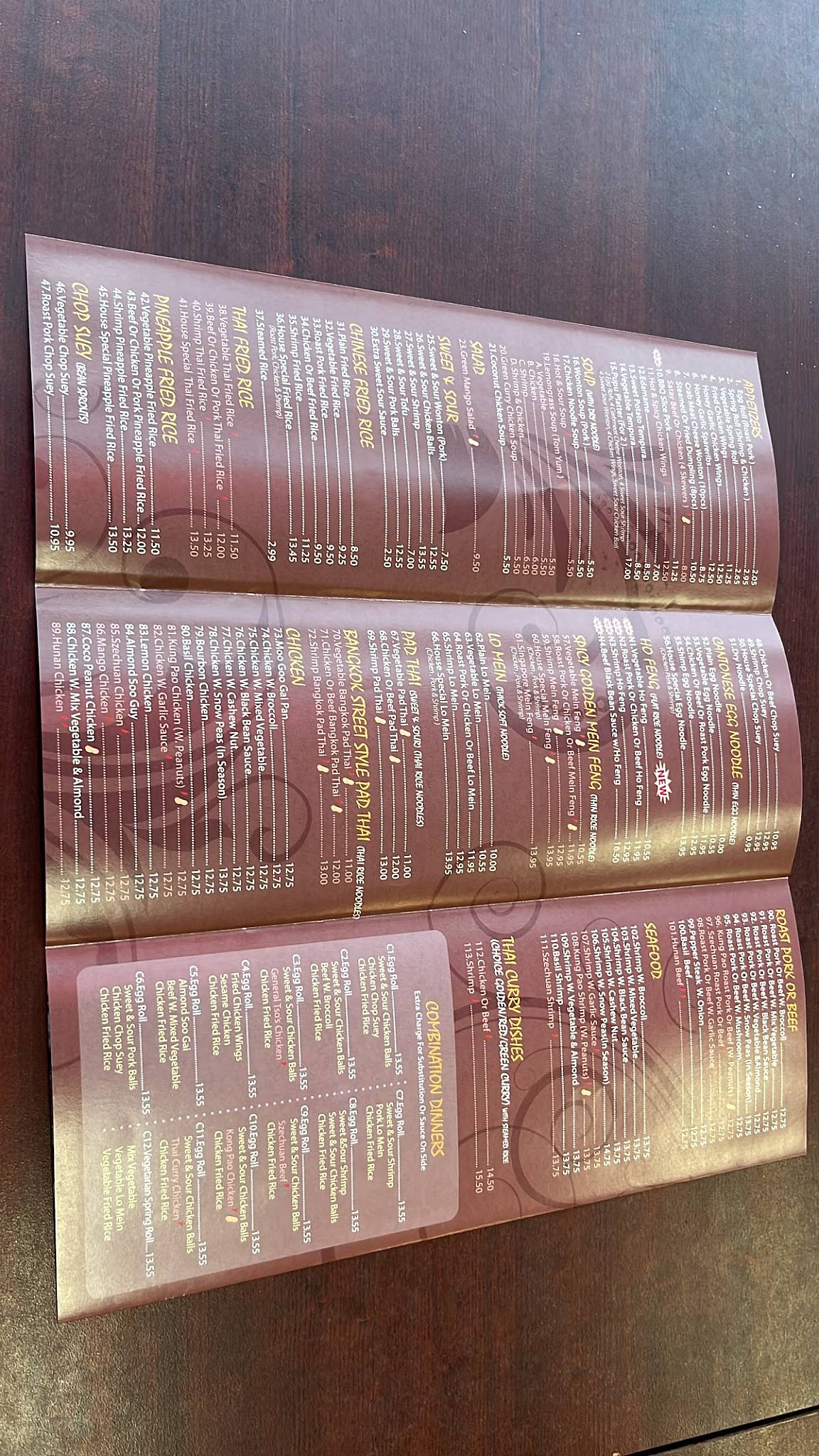 Menu at Asian One restaurant, Barrie