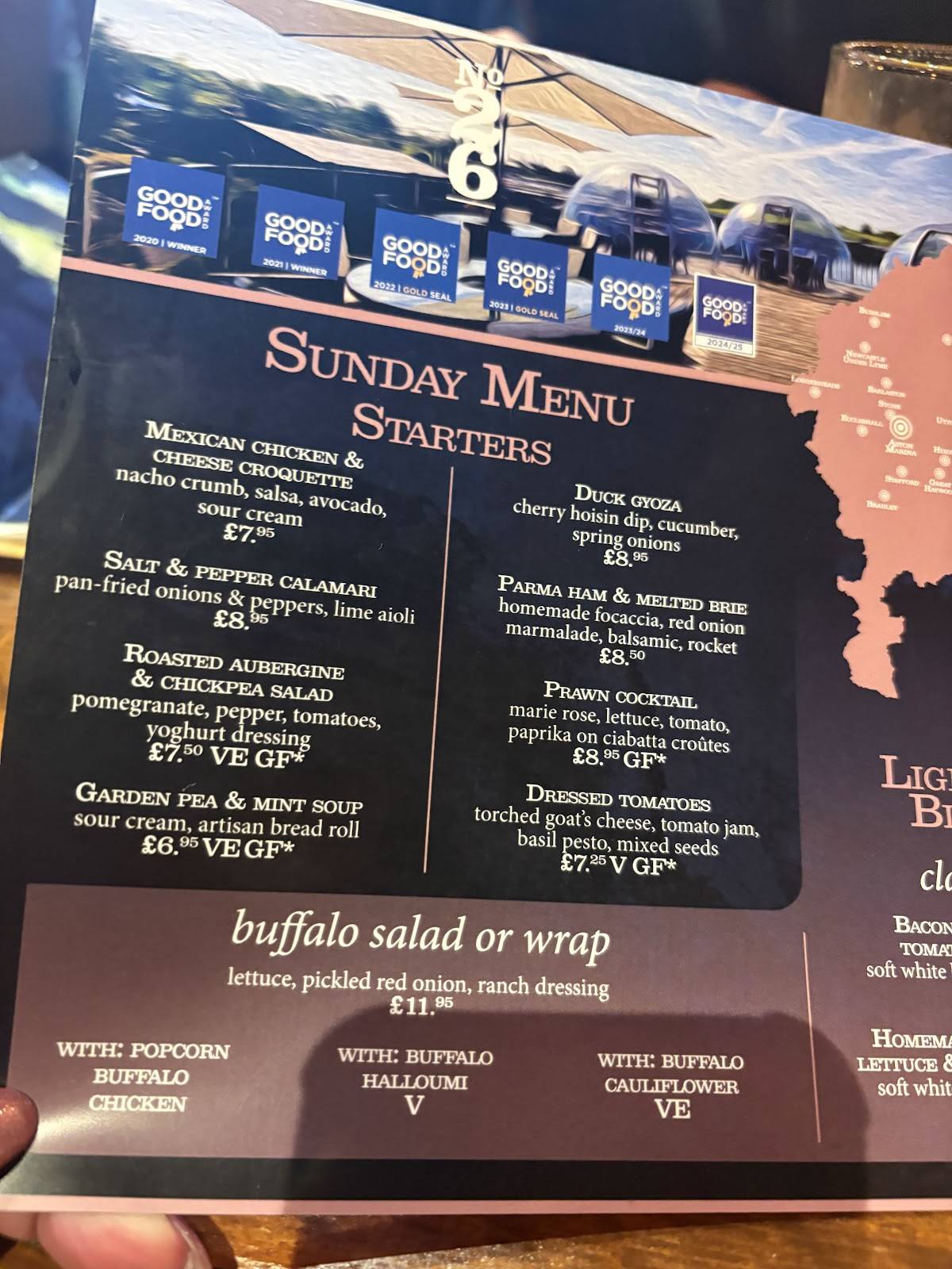 Menu at Aston Marina restaurant, Stone, Lichfield Road