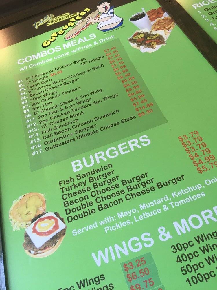 Menu at Gutbusters - Atlanta restaurant, Atlanta, Cascade Rd