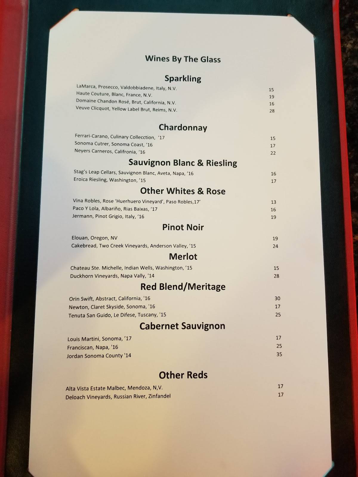 Menu at Gordon Ramsay Steak steakhouse, Atlantic City