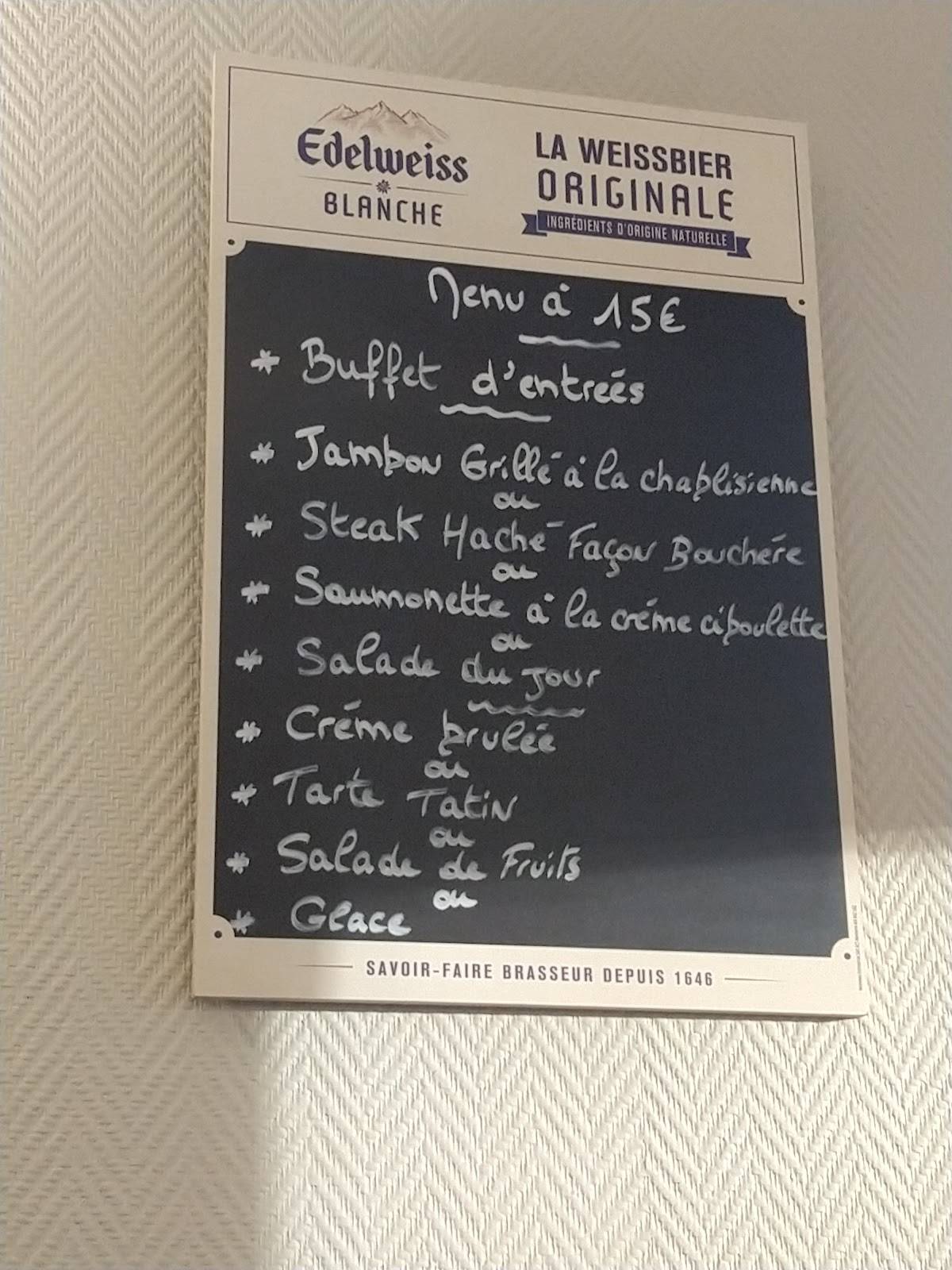 Menu au Au Relais restaurant, Gumery