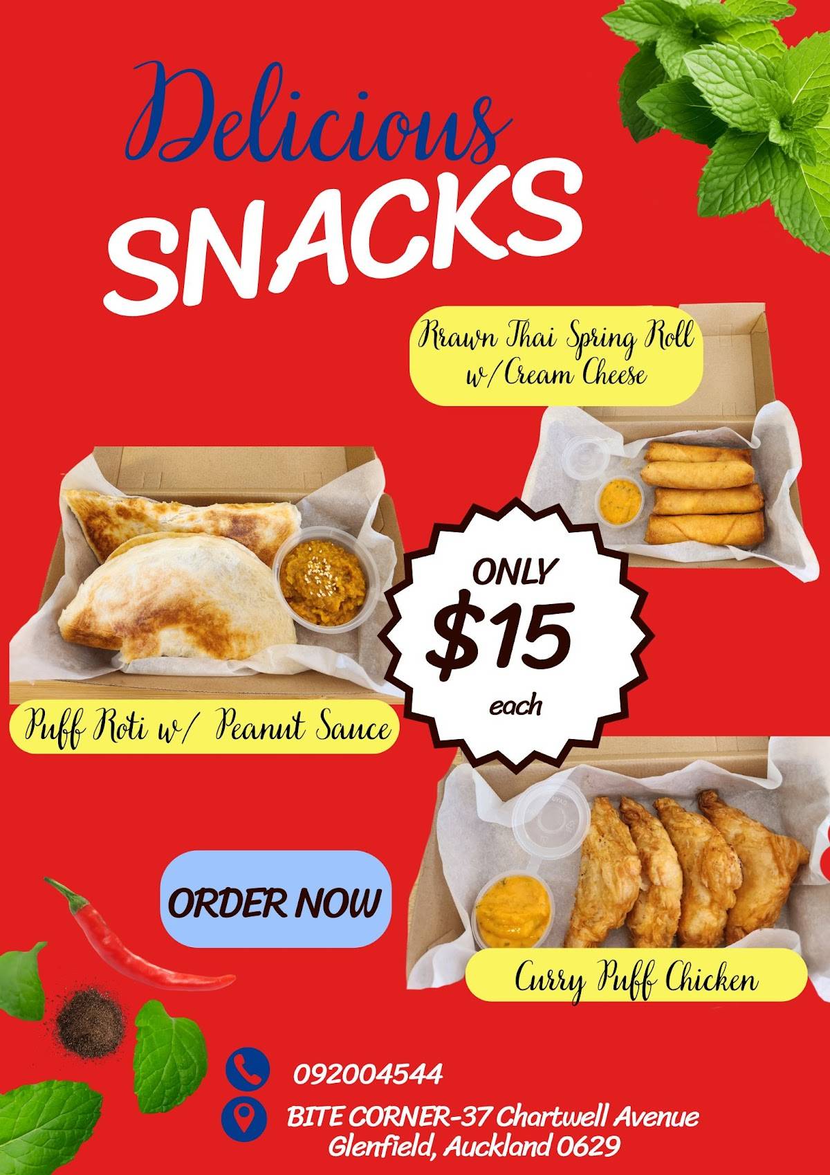 Menu at Authentic Thai Food, Auckland