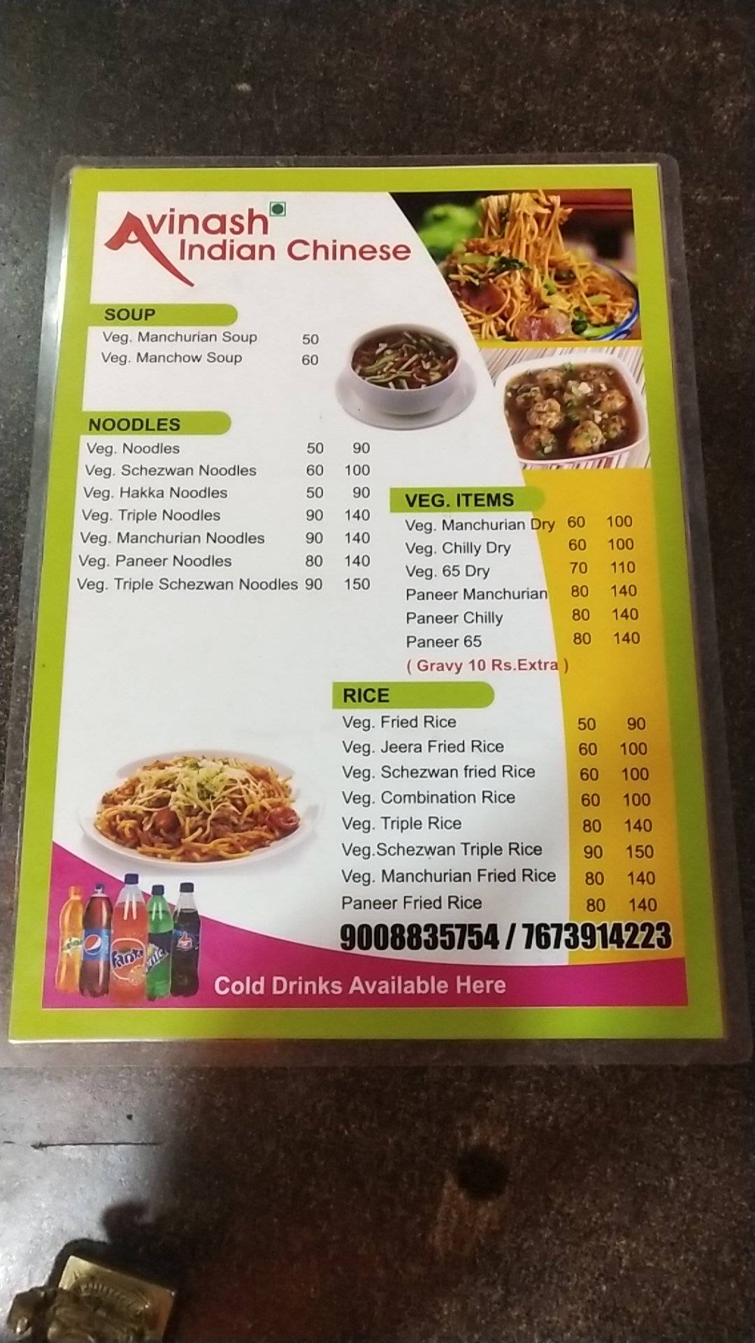 Menu at Avinash Indian chinese Veg Non-veg, Pune