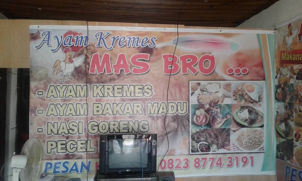 Menu at Ayam Kremes Mas Bro restaurant, Indonesia, HGR7+HCM