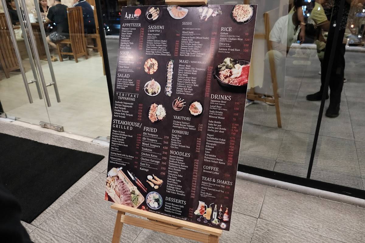 Menu at Azami Steak House & Japanese Restaurant, Santa Rosa