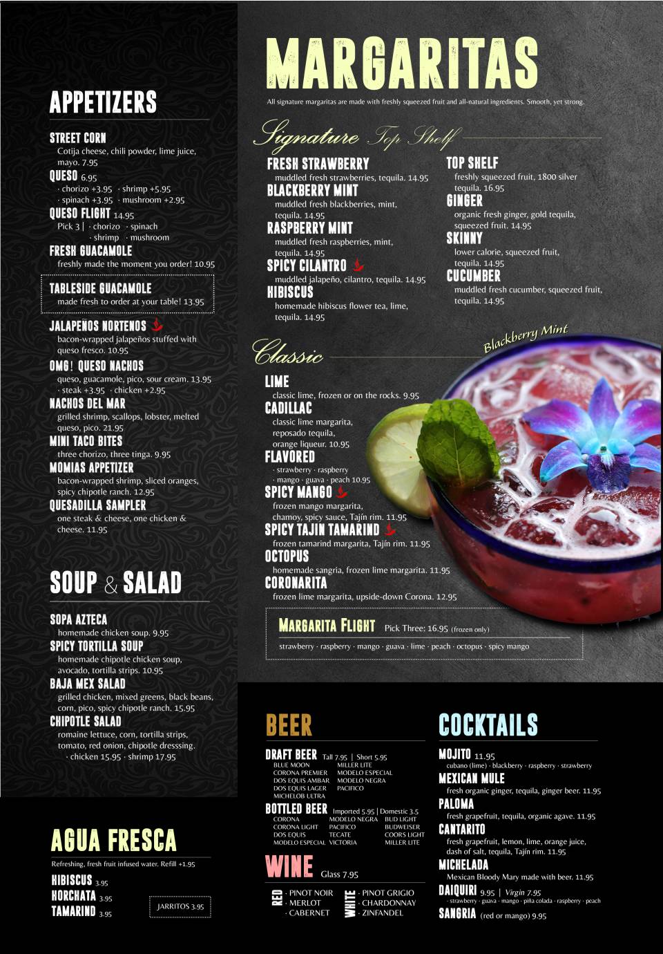 Menu at Azteca Mexican Restaurant and Margarita Bar, Mentor