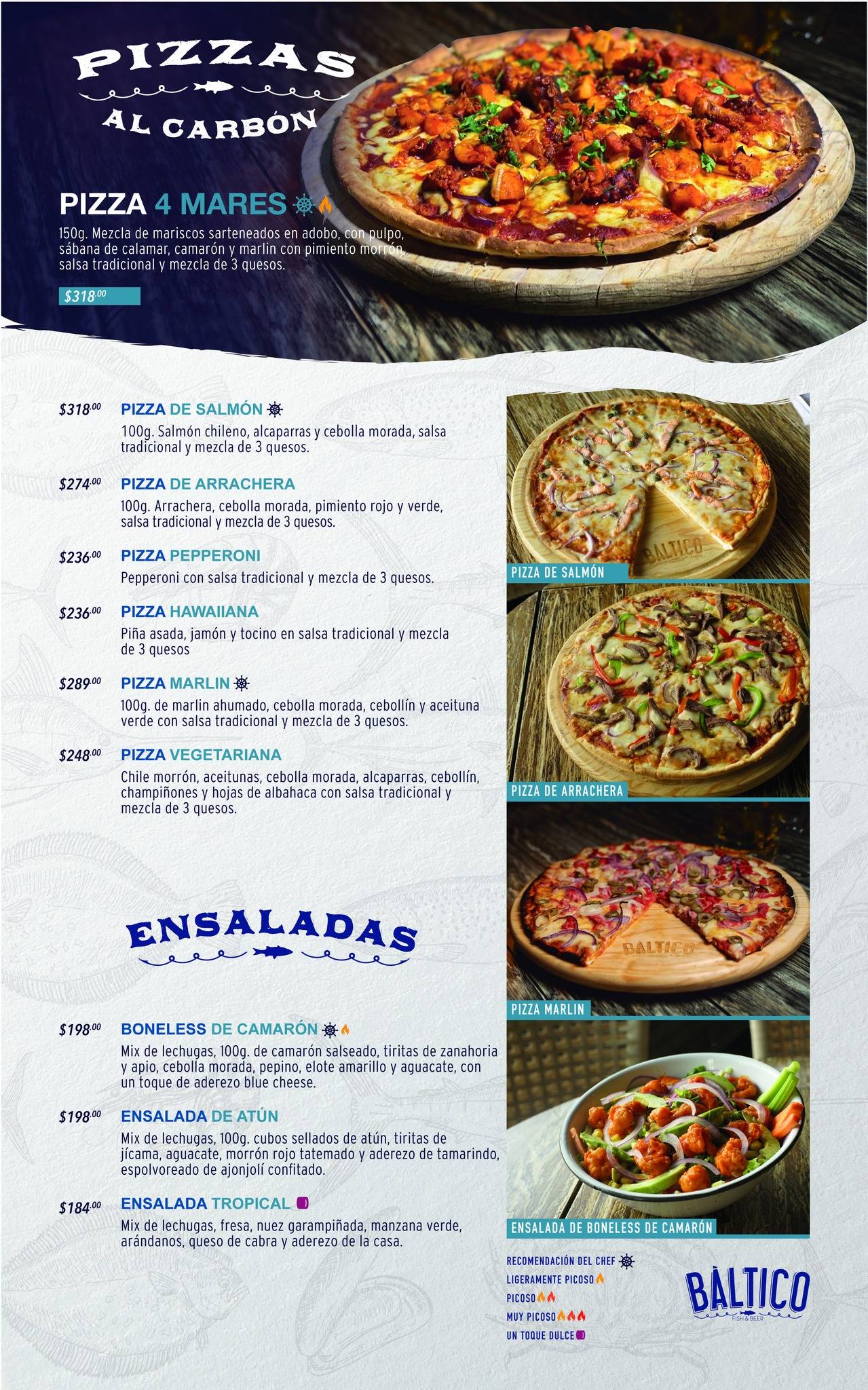 Menu at Báltico Fish&Beer Torreón restaurant, Torreón