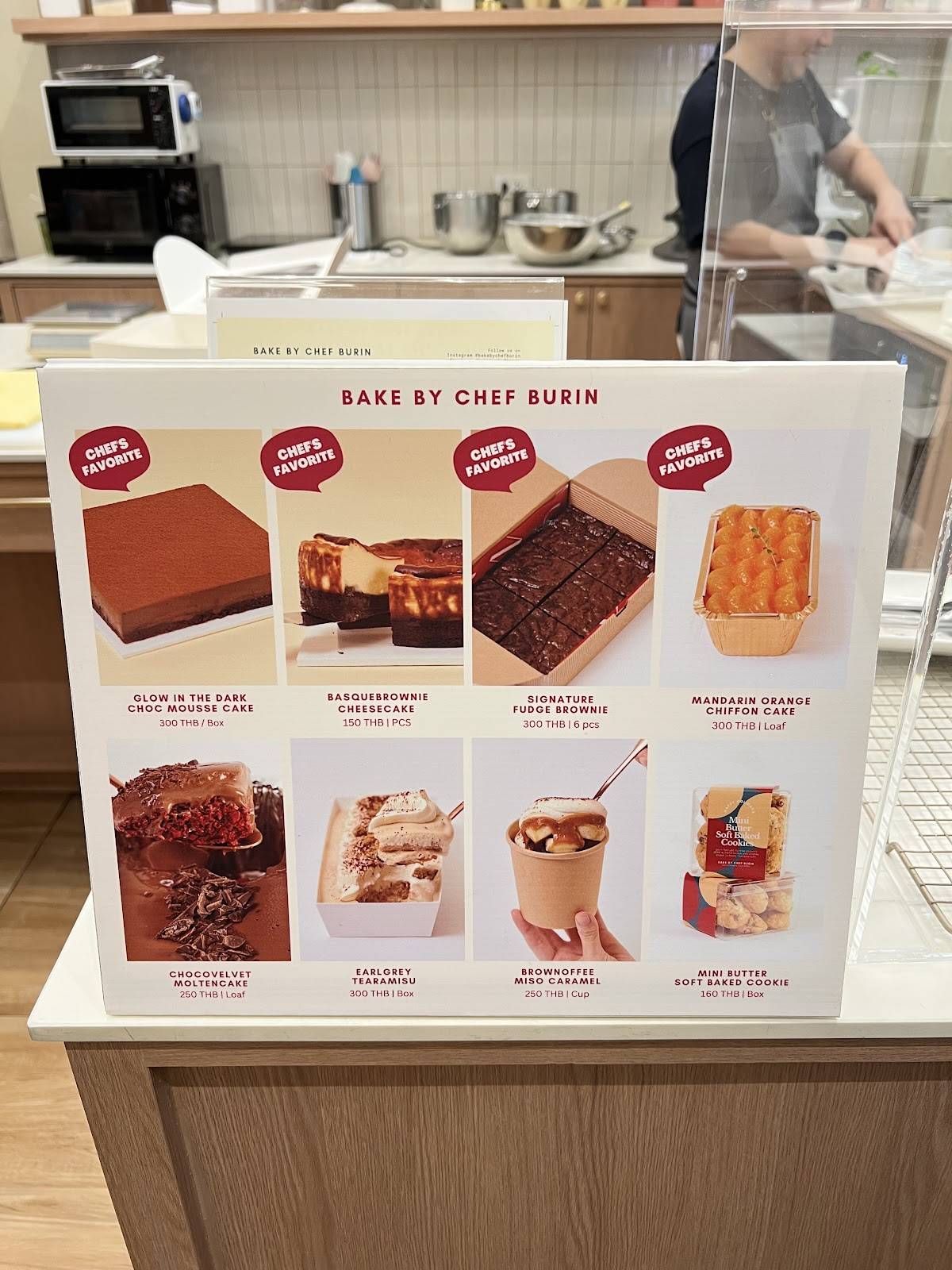 Menu at BAKE by Chef Burin desserts, Bangkok