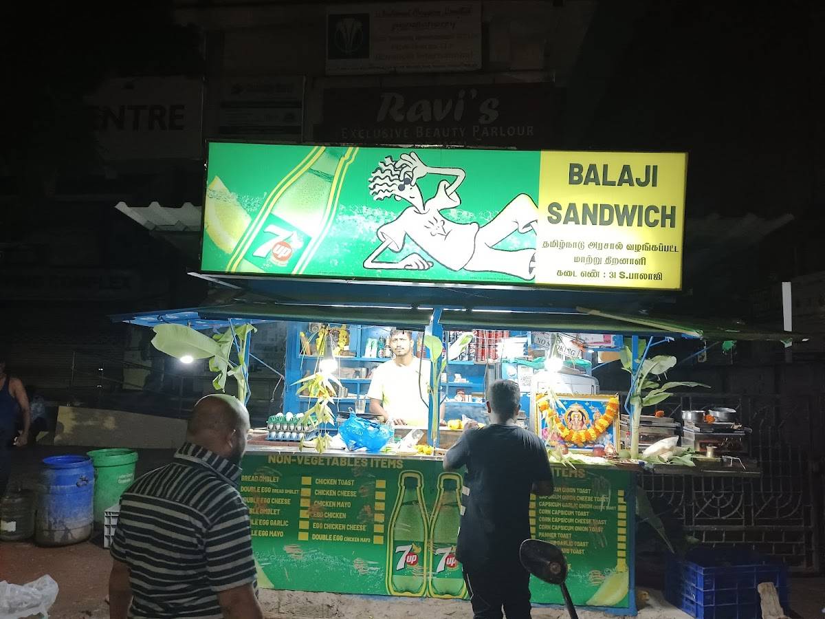 Menu at BALAJI SANDWICH STALL, Chennai, NO 149