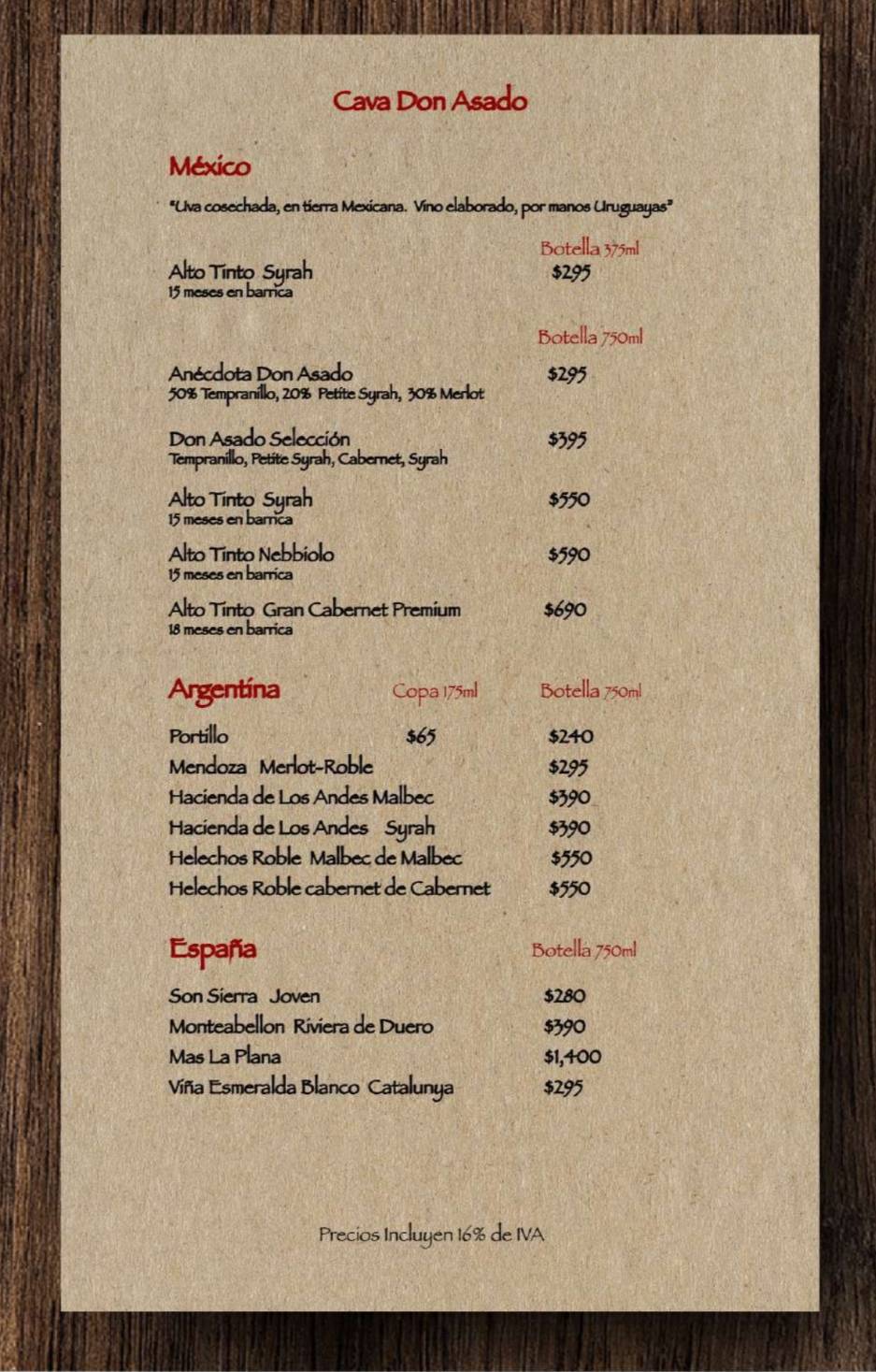Carta de barbacoa Don Asado Insurgentes, Ciudad de México, Av ...