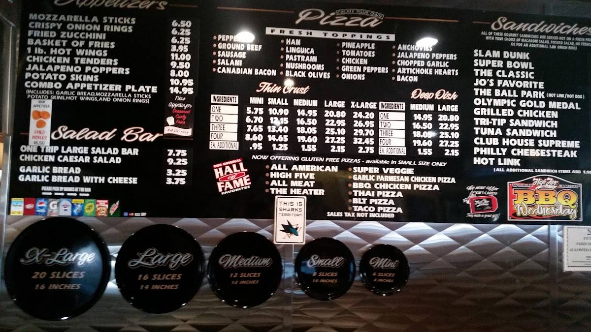 Menu at High Five Pizza BBQ, San Jose, 171 Branham Ln