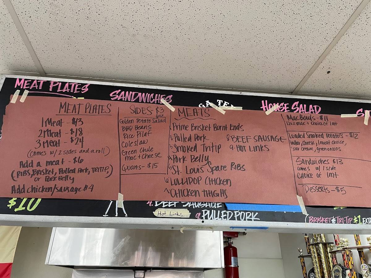 Menu at MEGA Texas Barbeque, Fresno, E Butler Ave