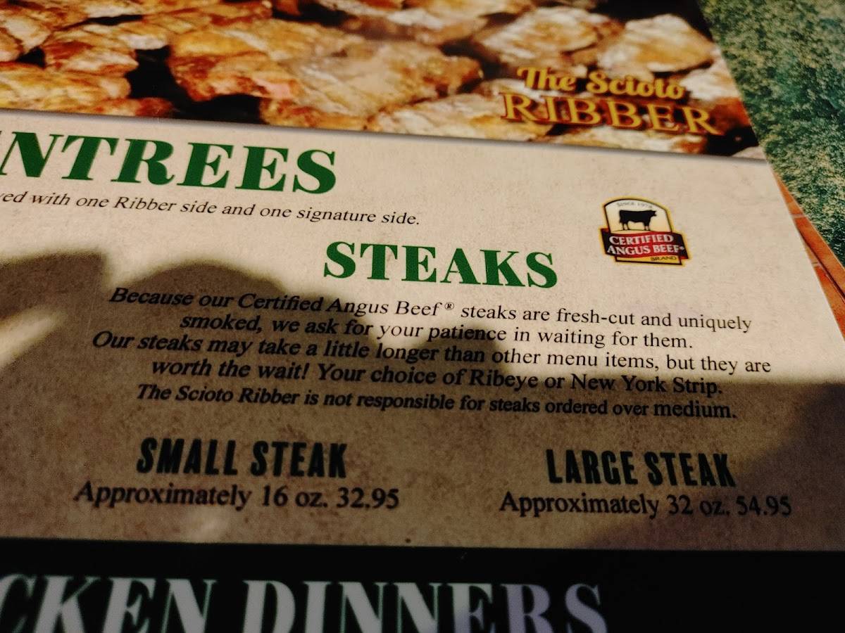 Menu at Scioto Ribber BBQ, Portsmouth