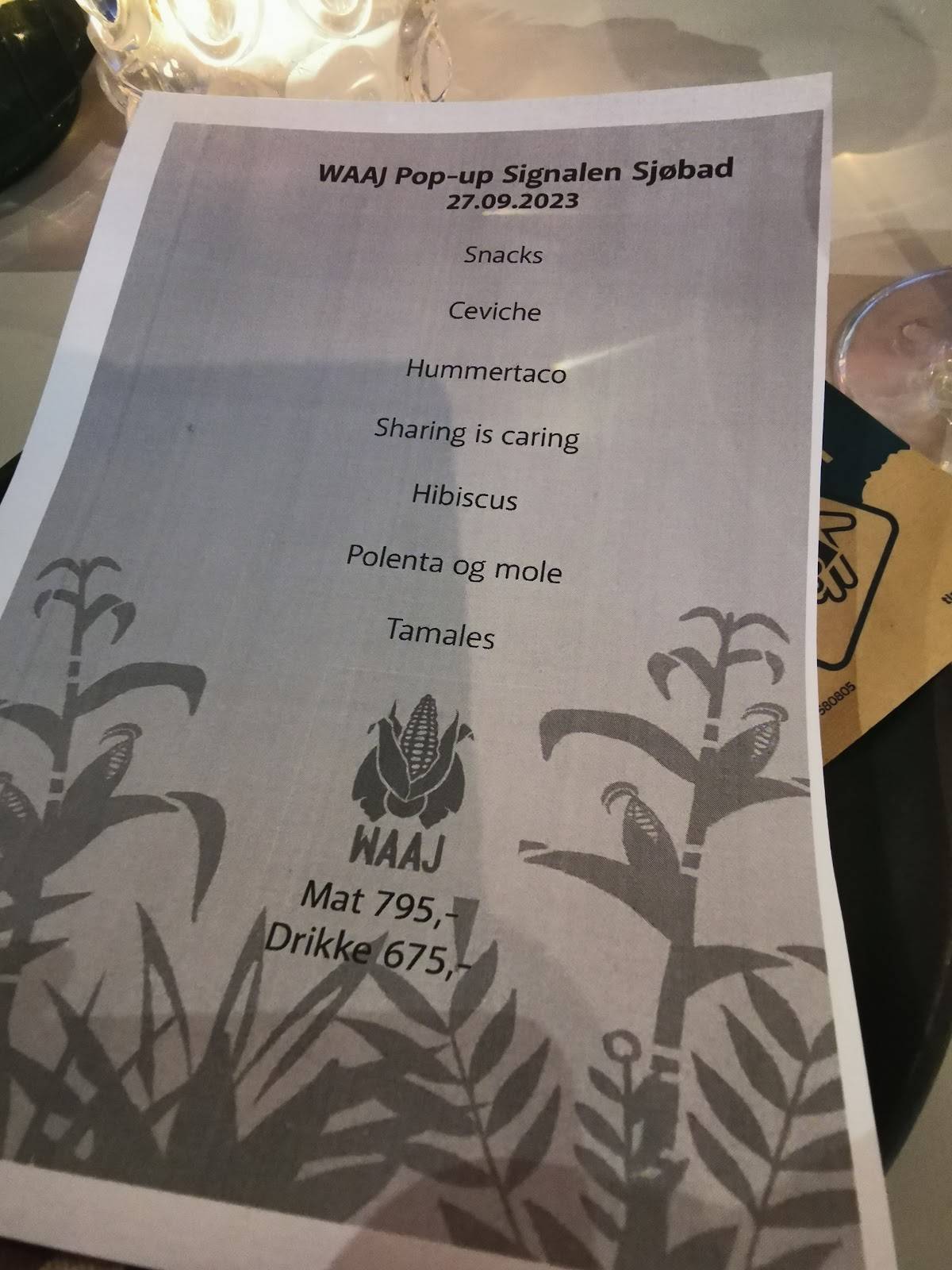 Menu at Gamle Signalen BBQ, Nesoddtangen