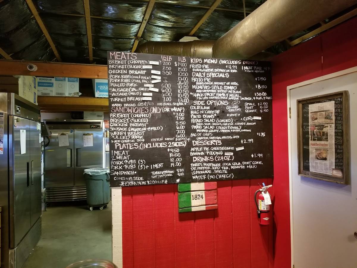 Menu at The Shack, BBQ, Lubbock, N Frankford Ave