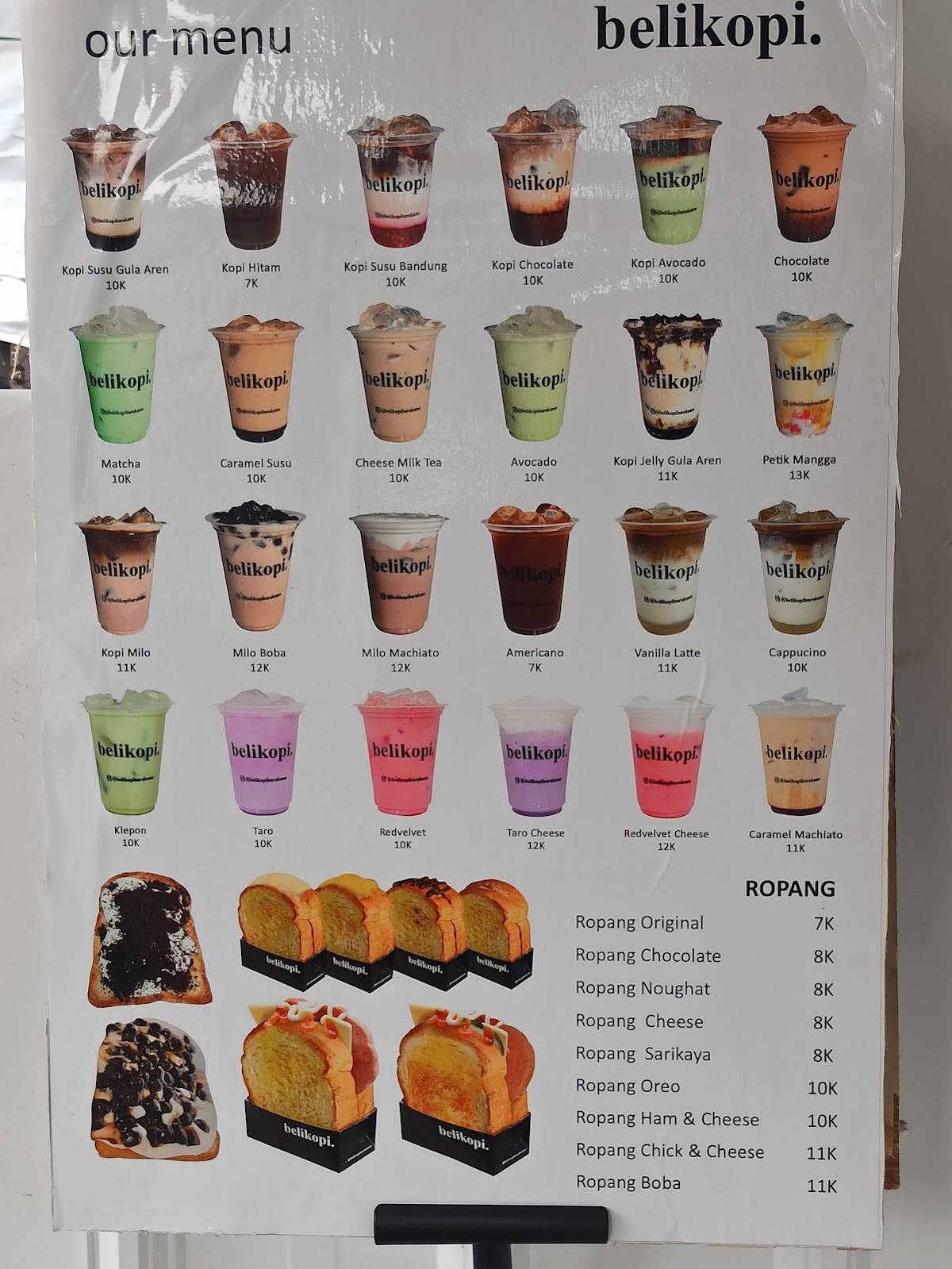 Menu at BELIKOPI. DIPATI UKUR BANDUNG cafe, Bandung