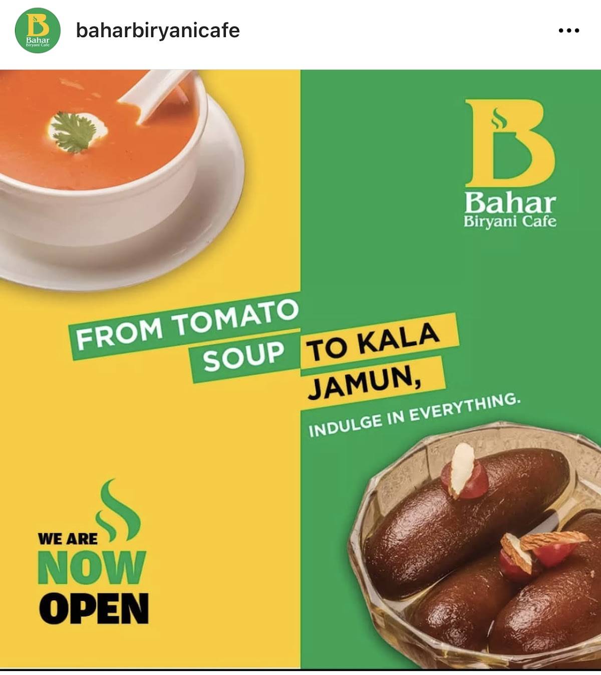 Menu at Bahar Biryani cafe chintal, Hyderabad