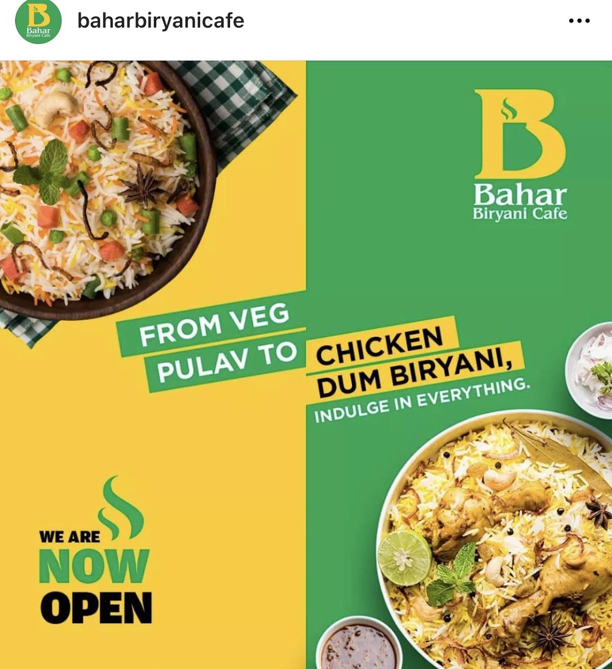 Menu at Bahar Biryani cafe chintal, Hyderabad