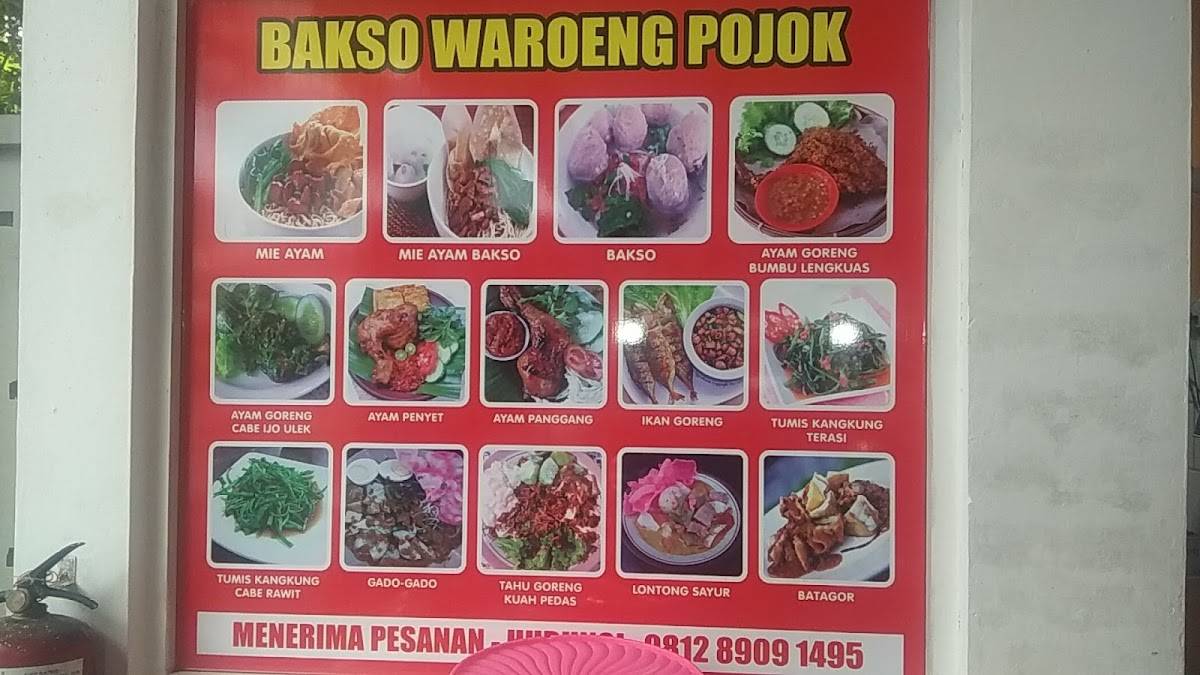 Menu at Bakso Waroeng Pojok restaurant, Batam, 328G+W5R