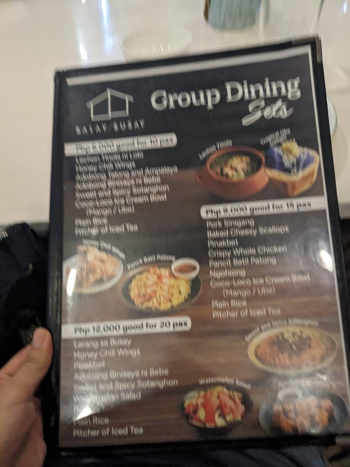 Menu at Balay Sa Busay restaurant, Cebu City, Cebu Tops Rd