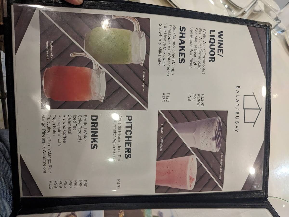 Menu at Balay Sa Busay restaurant, Cebu City, Cebu Tops Rd