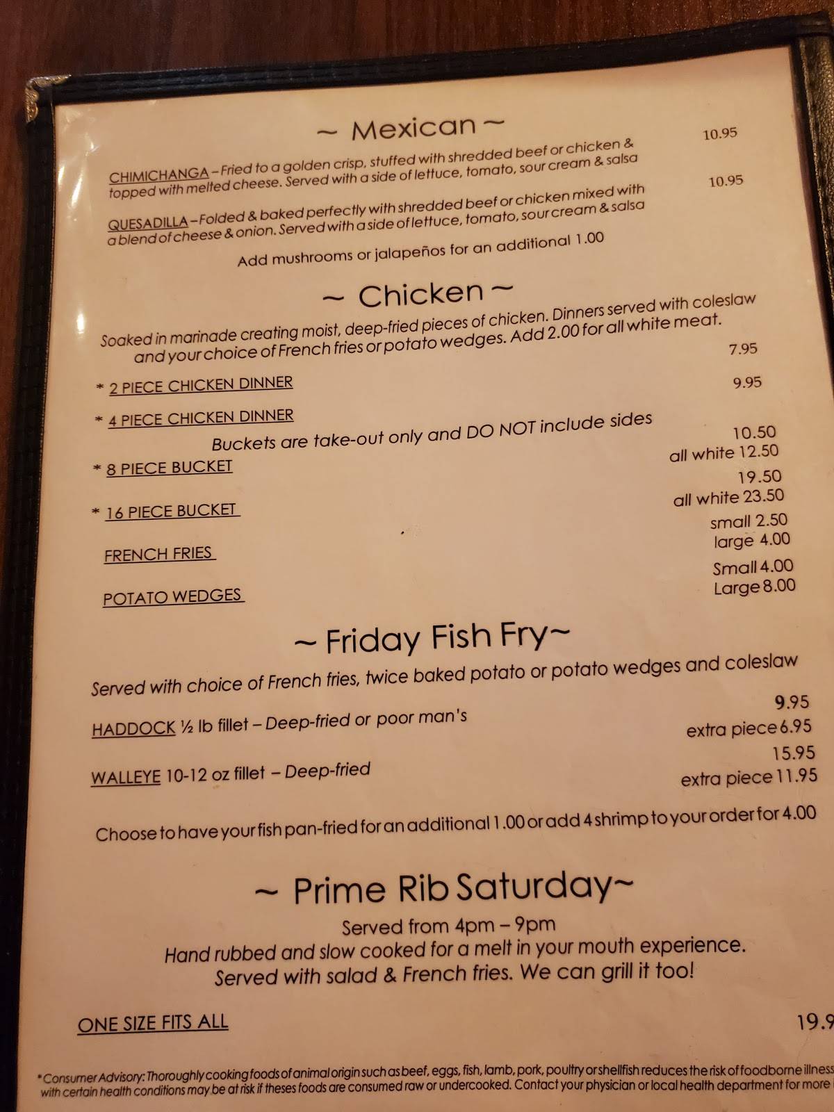 Menu at Ballyhoos pub & bar, Merrill