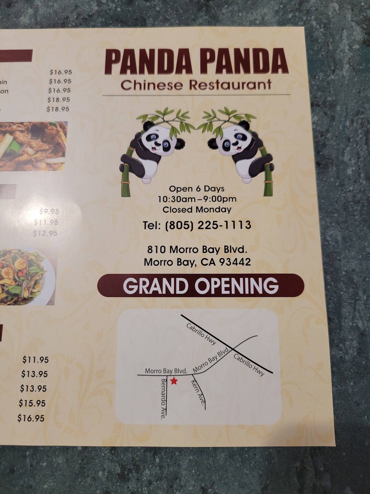 Menu at Bamboo Bamboo Chinese Restaurant, Morro Bay