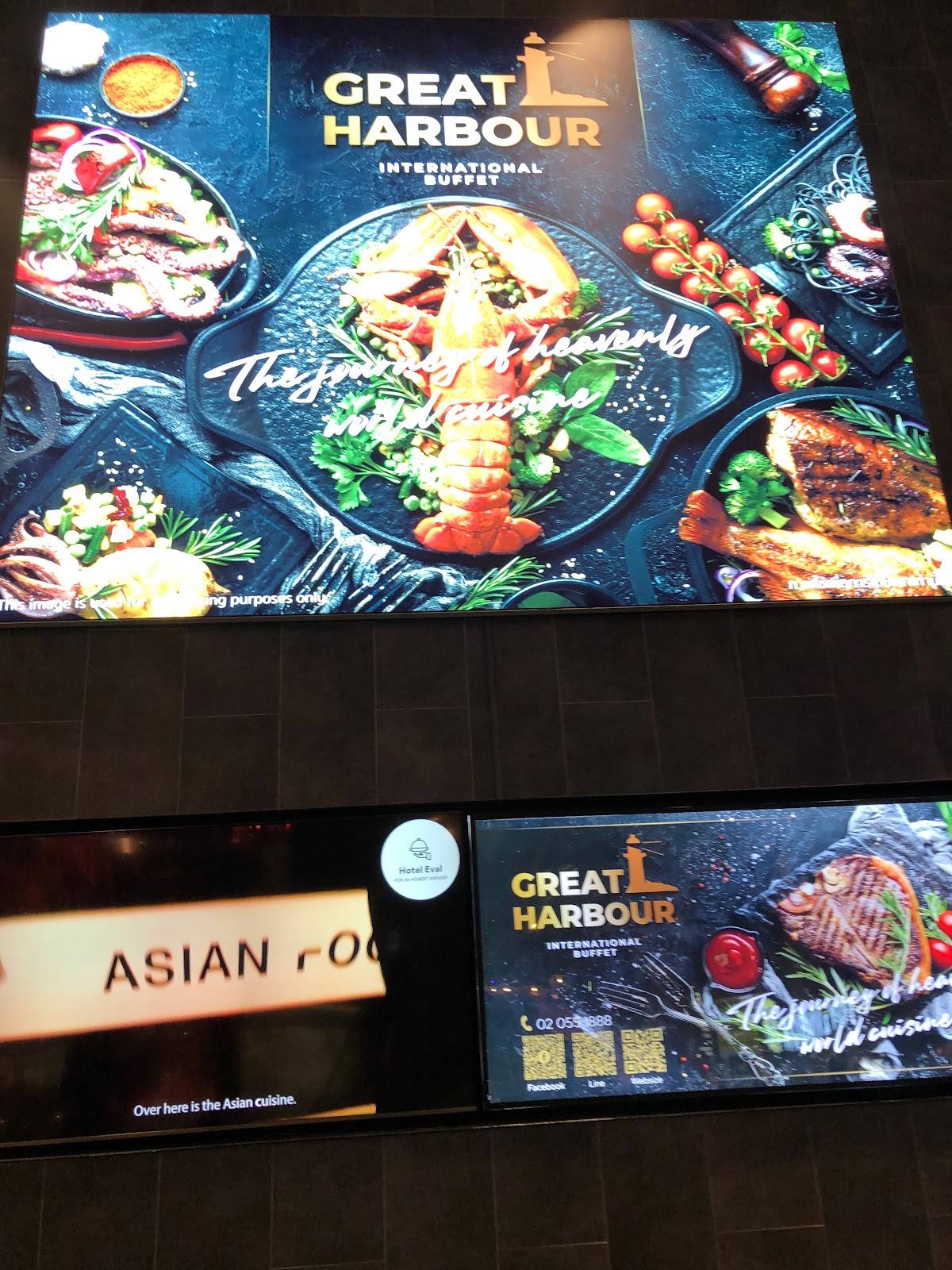 Menu at Great Harbour International Buffet restaurant, Bangkok