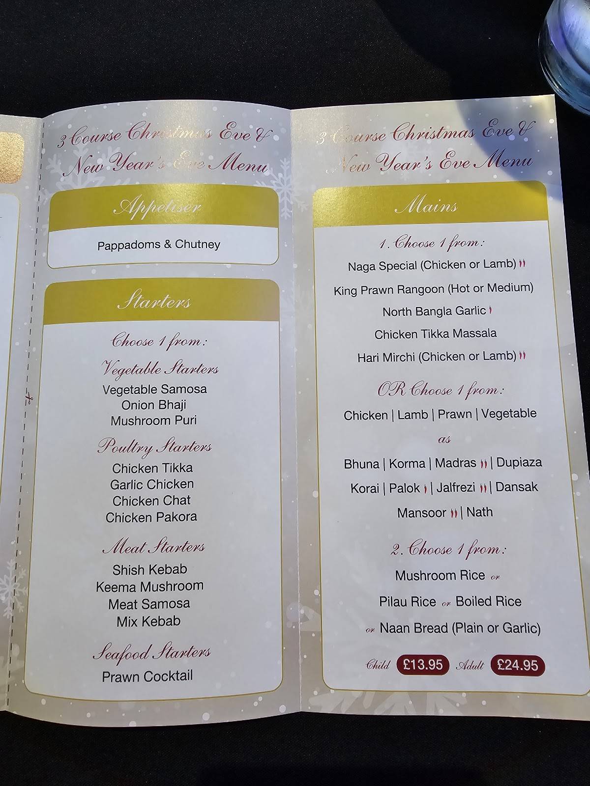 Menu at Bangla Spice Brasserie restaurant, Leyland