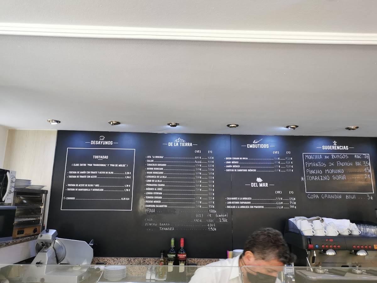 Carta del pub y bar La Viga, Salamanca