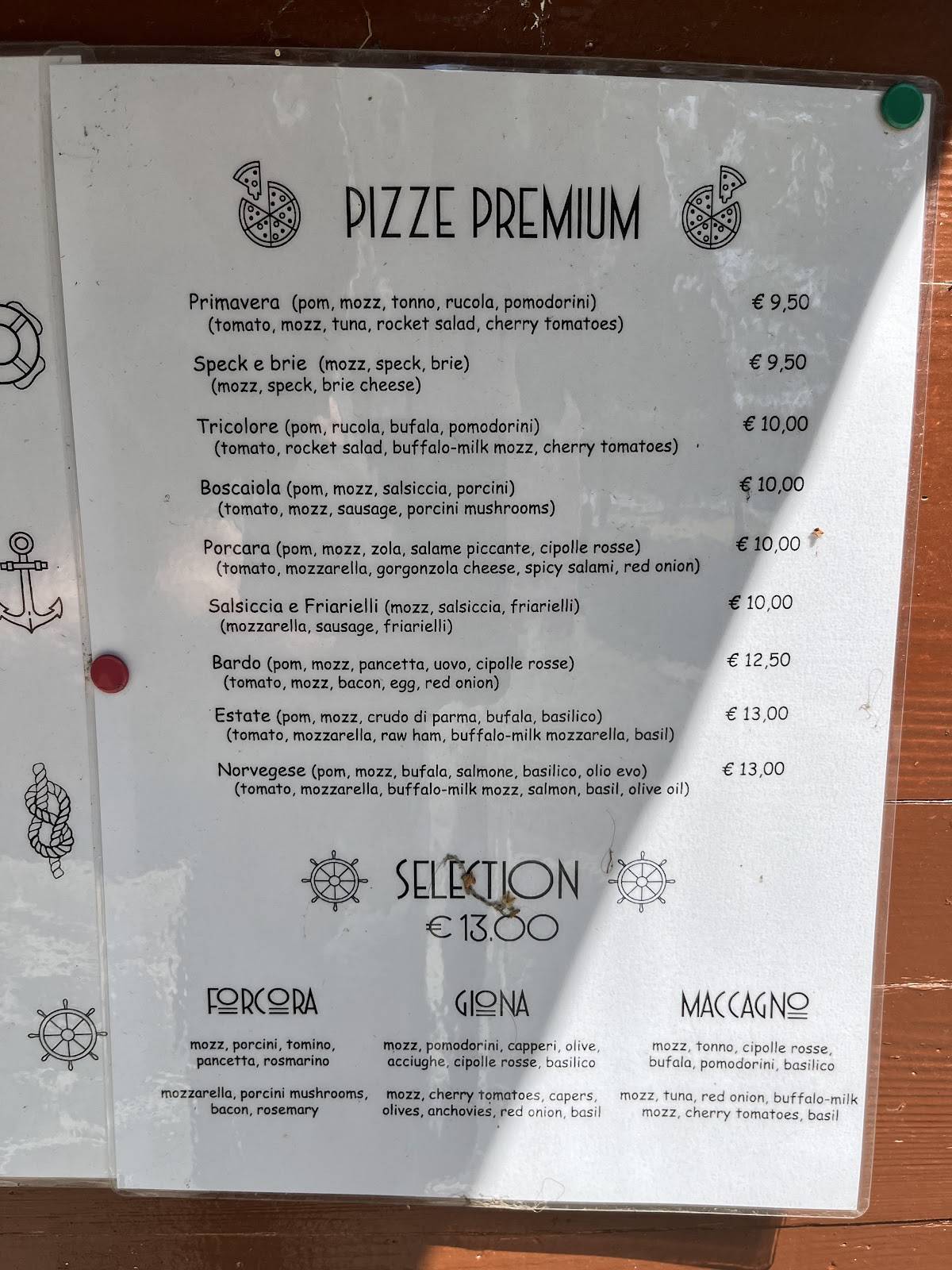Carta de Bar Parco Giona, Maccagno con Pino e Veddasca