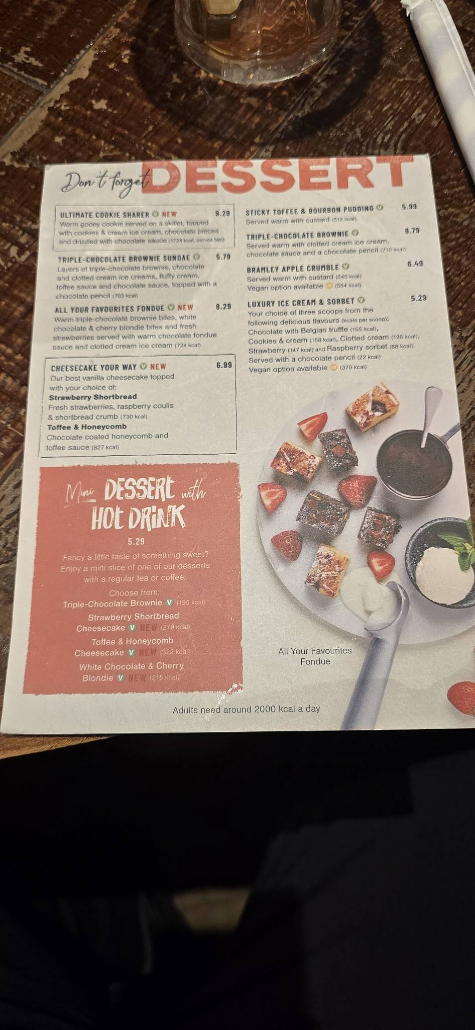 Menu at Barley Mow, Stafford