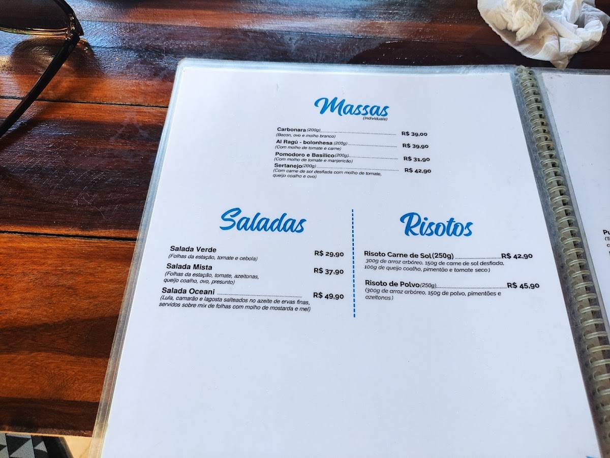 Menu em Barraca Nossa Praia, Fortaleza
