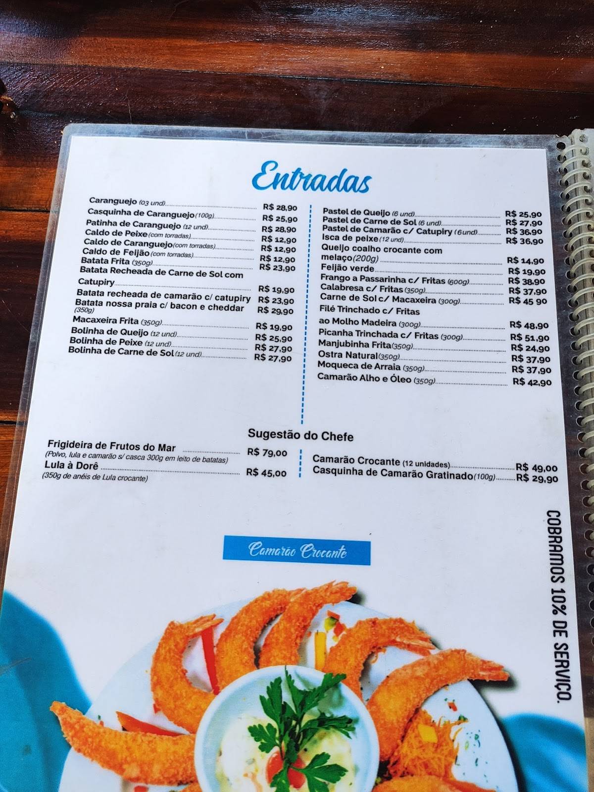 Menu em Barraca Nossa Praia, Fortaleza