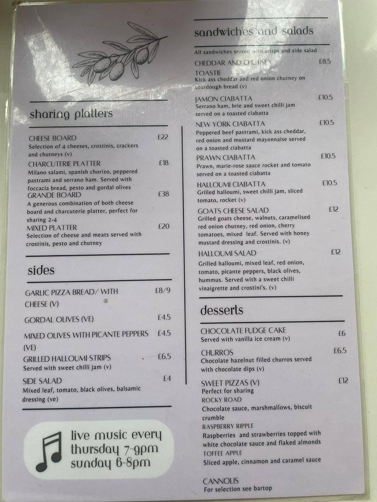 Menu at Barrique Wine Bar, Cafe & Deli, Southport