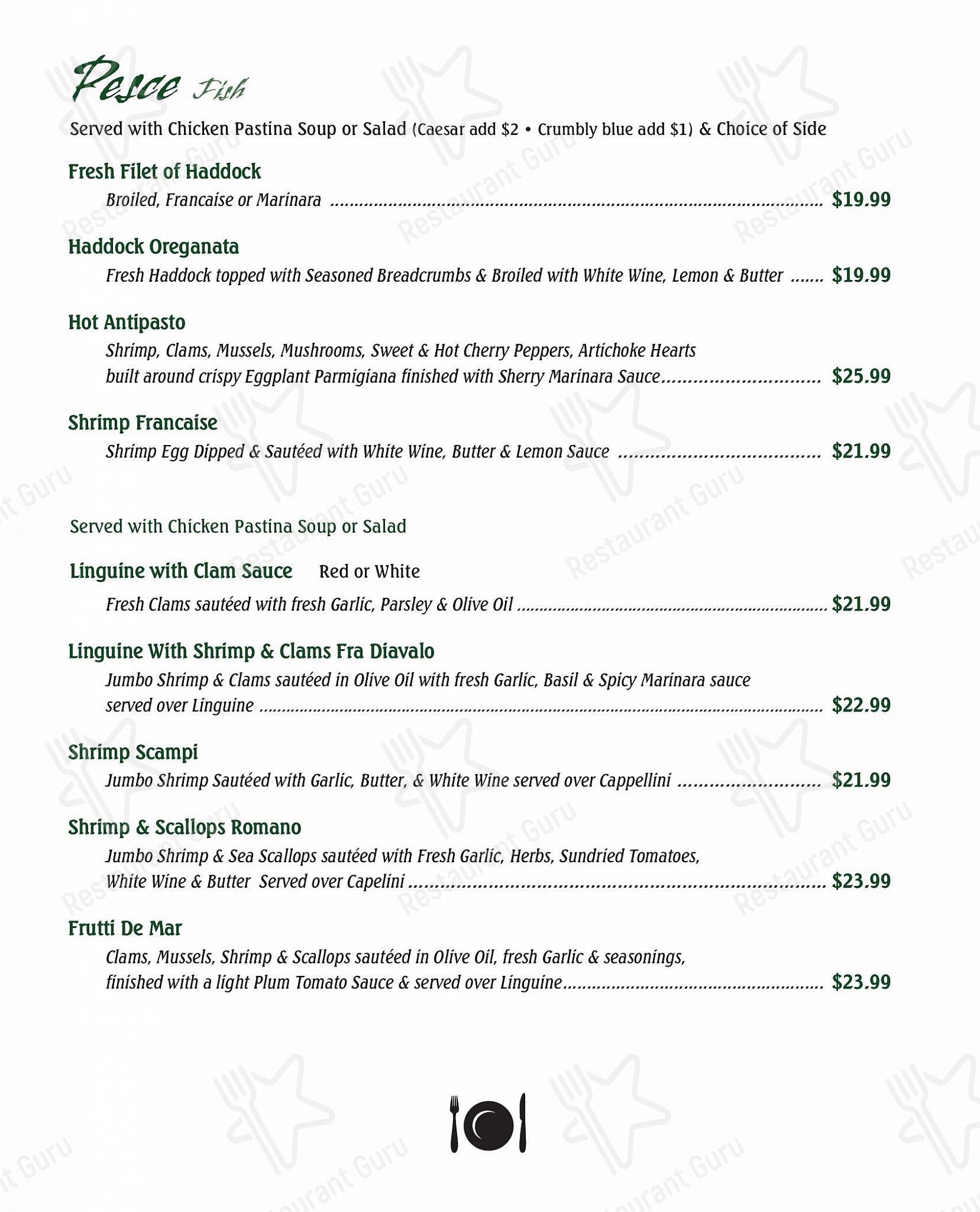 Menu at Basil Leaf restaurant, Syracuse