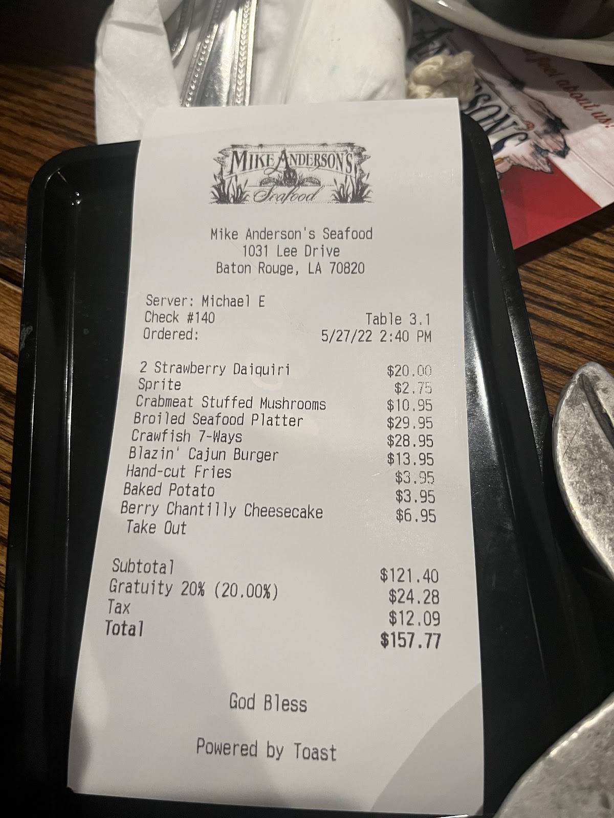 Menu at Mike Anderson's - Baton Rouge restaurant, Baton Rouge